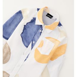 sarabanda Jungen Businessshirt "BABY BOY LONG SLEEVE SHIRT"wei&szlig;, multicolour print, Gr. 86, 69% Baumwolle, 27% Polyamid, 4% Elasthan, Shirts
