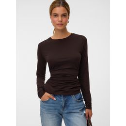 V&eacute;ro Moda VERO MODA Damen Langarmshirt "VMAVA SARAH LS TOP JRS NOOS"chocolate torte, Gr. XL, unifarben, Jersey, Obermaterial: 95% Lyocell, 5% Elasthan, Shirts,