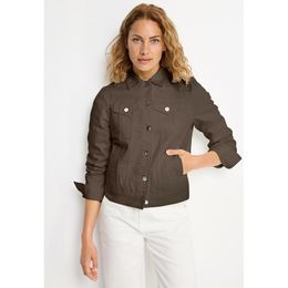 Lascana Jeansjacke 'mit zwei Pattentaschen und Riegeln am Saum' beige Gr. 42 f&uuml;r Damen. Figurumspielend. Nachhaltig.