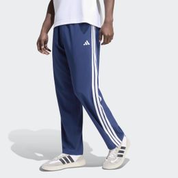 Herren Sporthose "ESSENTIALS 3-STREIFEN STANFORD LITE WOVEN TAPERED OPEN HEM", blau, Gr. XL, adidas Sportswear, Obermaterial: 100% Polyester, Hosen