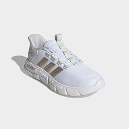 Damen Walkingschuh "CLOUDFOAM FLEX RAPIDFIT", adidas Sportswear, Gr. 41cloud wei&szlig;, cyber metallic, linen gr&uuml;n, Textil, Schuhe, mit Leo Muster
