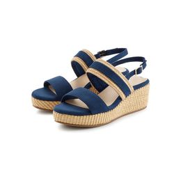 BEACHTIME BY LASCANA Sandalette 'Sommerschuh, Sandale, offener Schuh, Keilsandalette,' blau Gr. 40 f&uuml;r Damen