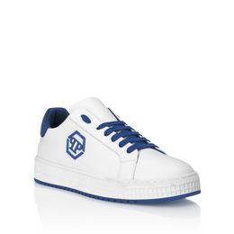 Philipp Plein Herren Sneaker "Low-Top-Sneaker", Gr. 420108, wei&szlig;, middleblau, Schuhe