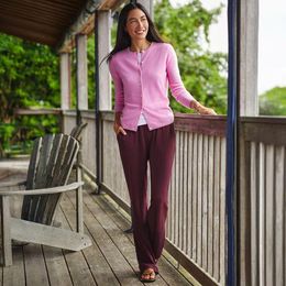 LANDS' END Straight Fit Freizeithose SPORT KNIT f&uuml;r Damen in Petite-Gr&ouml;&szlig;e, Damen, size: petite, Rot, Baumwolle, by Lands' End