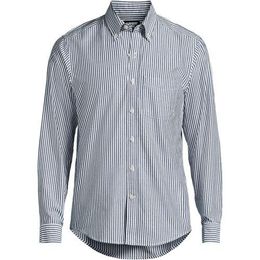 LANDS' END Leichtes Popelinhemd, Classic fit, Herren,  Blau, Baumwolle, by Lands' End