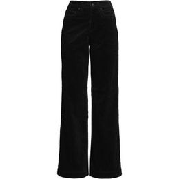 LANDS' END Breitcord-Hose High Waist mit weitem Bein f&uuml;r Damen in Plus-Gr&ouml;&szlig;e, Damen, size: plus, Schwarz, Elasthan/Baumwoll-Mischung, by Lands' End