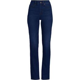 LANDS' END Straight Fit Recover High Waist Jeans in Plus-Gr&ouml;&szlig;e, Damen, size: plus, Blau, Baumwoll-Mischung, by Lands' End