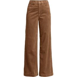 LANDS' END Breitcord-Hose High Waist mit weitem Bein f&uuml;r Damen in Plus-Gr&ouml;&szlig;e, Damen, size: plus, Braun, Elasthan/Baumwoll-Mischung, by Lands' End