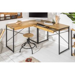 Riess Ambiente Industrial Eckschreibtisch STUDIO 130cm Eichenoptik mit Schubladen Riess-Ambiente Industrie & Loft Natur