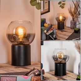 hofstein Koyoto Tischleuchte Glas 15 cm Klar, Rauchfarben, 1-flammig