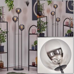 hofstein Gastor Stehleuchte Glas 15 cm Schwarz, 3-flammig
