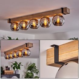 hofstein Montgomery Deckenleuchte Glas 15 cm Naturfarben, Schwarz, 5-flammig