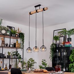 hofstein Koyoto H&auml;ngeleuchte Glas 15 cm Naturfarben, Schwarz, 3-flammig