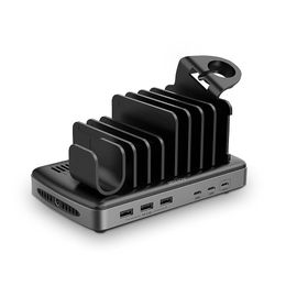 Lindy 73436 - 160W 6 Port USB-Ladestation - Zum gleichzeitigen Laden von bis zu 6 Smartphones, Tablets