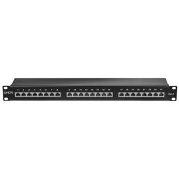Lindy 25990 Cat.6 Patchpanel 24p STP 1HE Schwarz - Lindy Patch Panel 24 Port Cat.6 36