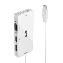 Lindy 43279 USB Typ C auf Multi-AV Konverter - Zum Anschluss eines DisplayPort-, HDMI
