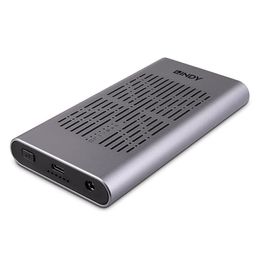 Lindy 43382 - USB 3.2 Dual M.2 NVMe SSD Geh&auml;use mit Clone-Funktion