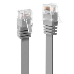Lindy 47494 5m Cat.6 U/UTP Flachband-Netzwerkkabel, grau - RJ45-Stecker, 250MHz, Kup