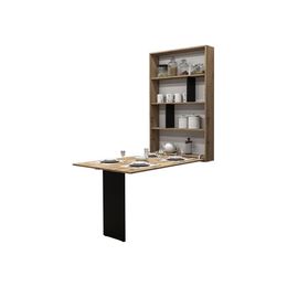 Mirjan24 Wandklapptisch, Eiche Wotan, Schwarz, Holzwerkstoff, Rechteckig,Rechteckig, 85x203x19 cm, Esszimmer, Tische