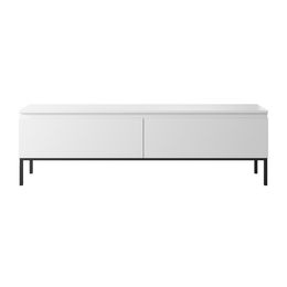 Selsey Tv-Lowboard, Wei&szlig;, Metall, 2 F&auml;cher, Rechteckig, 150x46x32 cm, Wohnzimmer, Wohnw&auml;nde, Lowboards, Lowboards stehend