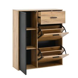 Flieks Schuhschrank, Mehrfarbig, Holzwerkstoff, 24x95.5x80 cm, Garderobe, Schuhaufbewahrung, Schuhkipper