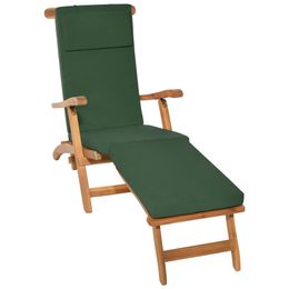 Beautissu Deckchairauflage, Dunkelgr&uuml;n, Textil, 45x5x175 cm, Outdoor-Kissen, Liegenauflagen