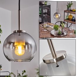hofstein Koyoto H&auml;ngeleuchte Glas 15 cm Schwarz, Silber, 1-flammig