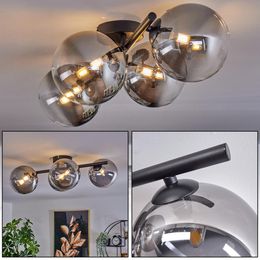 hofstein Chehalis Deckenleuchte Glas 15 cm Klar, Rauchfarben, 4-flammig