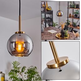 hofstein Koyoto H&auml;ngeleuchte Glas 15 cm Gold, Schwarz, 1-flammig