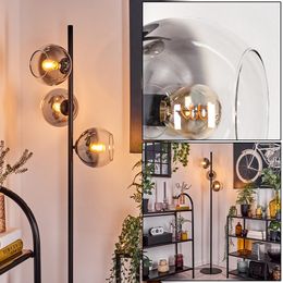 hofstein Koyoto Stehleuchte Glas 15 cm Klar, Rauchfarben, 3-flammig