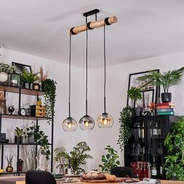 hofstein Koyoto H&auml;ngeleuchte Glas 15 cm Naturfarben, Schwarz, 3-flammig