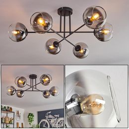 hofstein Koyoto Deckenleuchte Glas 15 cm Klar, Rauchfarben, 6-flammig