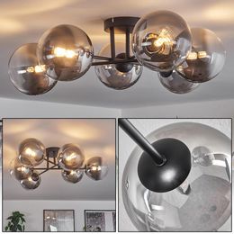 hofstein Chehalis Deckenleuchte Glas 15 cm Klar, Rauchfarben, 6-flammig