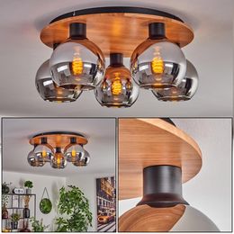hofstein Koyoto Deckenleuchte Glas 15 cm Naturfarben, Schwarz, 5-flammig