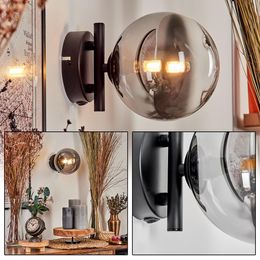 hofstein Chehalis Wandleuchte Glas 15 cm Klar, Rauchfarben, 1-flammig