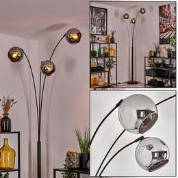 hofstein Koyoto Stehleuchte Glas 15 cm Schwarz, 3-flammig