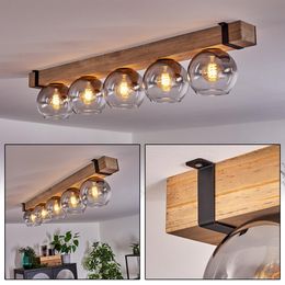 hofstein Montgomery Deckenleuchte Glas 15 cm Naturfarben, Schwarz, 5-flammig