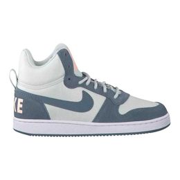 Nike - "Court Borough Premium" Sneaker f&uuml;r Damen, Leder, Kn&ouml;chelhoch (Wei&szlig;/Blau)