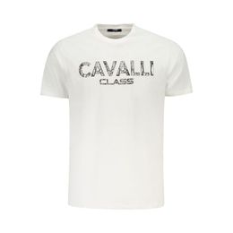 Cavalli Class Bianco Baumwoll Herren T-Shirt