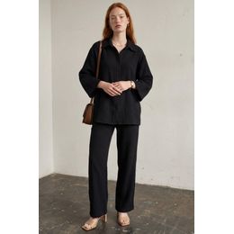 Musselin Stoff Zwei-Teiliges Set mit Shirt und Hose