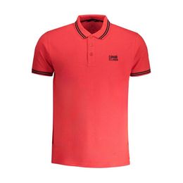 Cavalli Class Rotes Baumwoll-Herrenpoloshirt