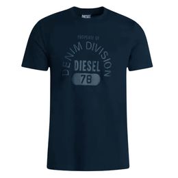 Diesel Property Of Denim Division Logo Marineblaues T-Shirt