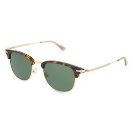 Montblanc MB0364S | Herren-Sonnenbrille | Fassung: Vollrand, Eckig, Metall, Havanna | Glasfarbe: Gr&uuml;n