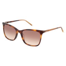 DKNY DK500S | Damen-Sonnenbrille | Fassung: Vollrand, Quadratisch, Metall, Braun Gl&auml;nzend | Glasfarbe: Braun