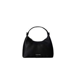 Calvin Klein Damen Hobo "WEBBING STRAP SMALL BAG"schwarz, silberfarben, Lederimitat, Taschen, Mini Bag, Hobo Bag, Henkeltasche mit zus&auml;tzlichem