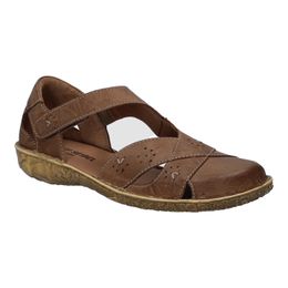 Josef Seibel Damen Sandale "Rosalie 03", Gr. 40camelfarben, Leder, Schuhe, Komfortschuh, Halbschuh mit Blumenpr&auml;gung in der Laufsohle, G-Weite