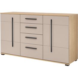 Sideboard Home Affaire, B:150cm H:86cm T:42cmeiche cremona toro, kaschmir matt, Holzwerkstoff, Wohnzimmer, Sideboards, "Cantara, moderner Schrank,