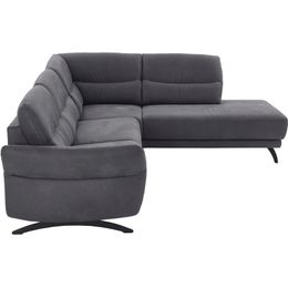 Ecksofa Home Affaire, B:269cm H:91cm T:221cmgrau, 100% Polyester, Wohnzimmer, Sofas, "Novalis, Herz-Waage-Funktion & klappbarer Armlehne",