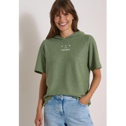 Cecil Damen Kapuzenshirtdeep matcha gr&uuml;n, Gr. XXL, unifarben, Web, 90% Baumwolle, 10% Polyester, Shirts, im Hoodie-Style
