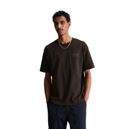 Marc O'Polo Herren T-Shirt "mit R&uuml;ckenprint"chocolate braun, Basic, Gr. M, MARC O'POLO DENIM, unifarben, Obermaterial: 100% Baumwolle, Shirts